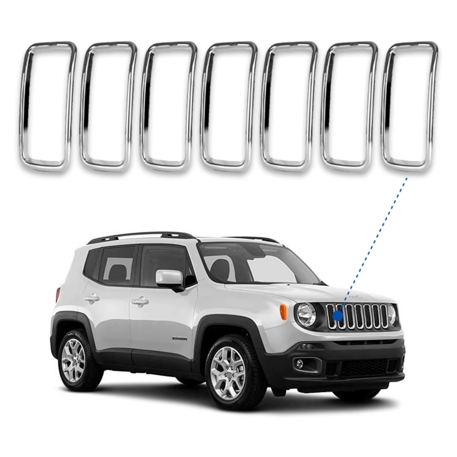 Aplique Grade Radiador Cromada Renegade 2023