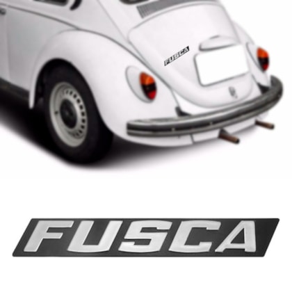 Emblema Fusca Cromado Fundo Preto Fusca 51/83 - Carblue