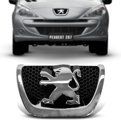 Emblema Grade Logo Cromado Peugeot 207 2009/2015 - Carblue