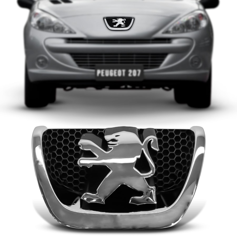 Emblema Grade Logo Cromado Peugeot 207 2009/2015