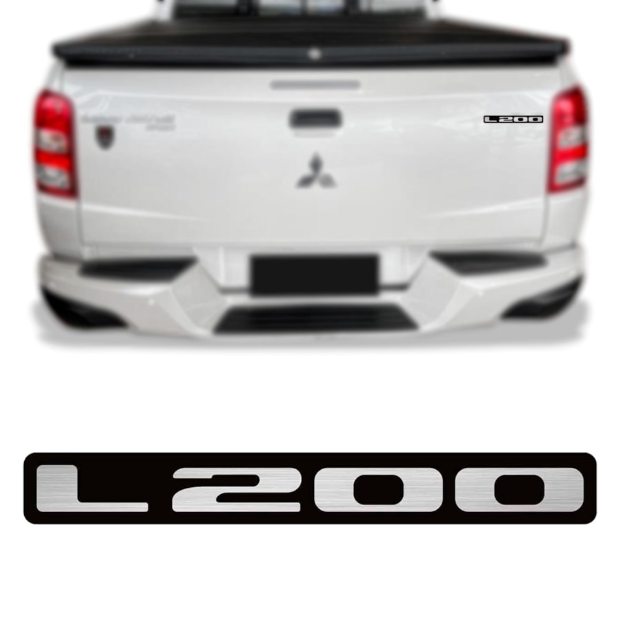 Emblema L200 Fundo Preto L200 Outdoor Gls 4x4 2007/2012